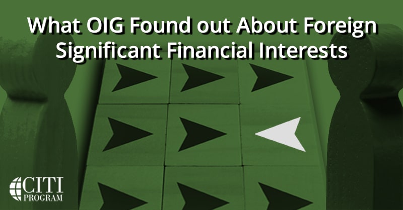 OIG Findings About Foreign Significant Financial Interests