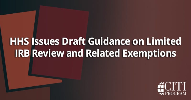 FAQs on Limited IRB Review and Related Exemptions