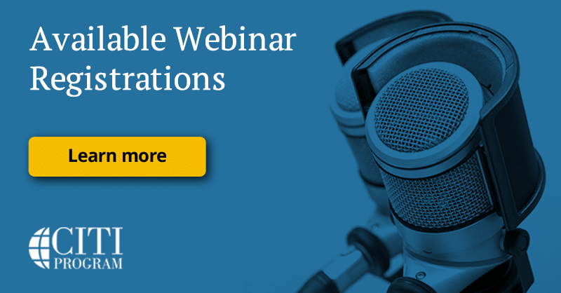 Available Webinar Registrations | CITI Program