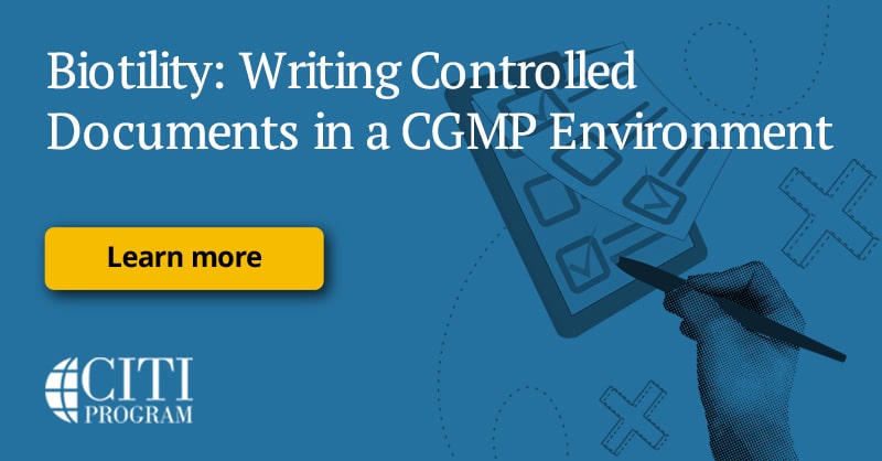 Writing Controlled Documents in a CGMP Environment Course
