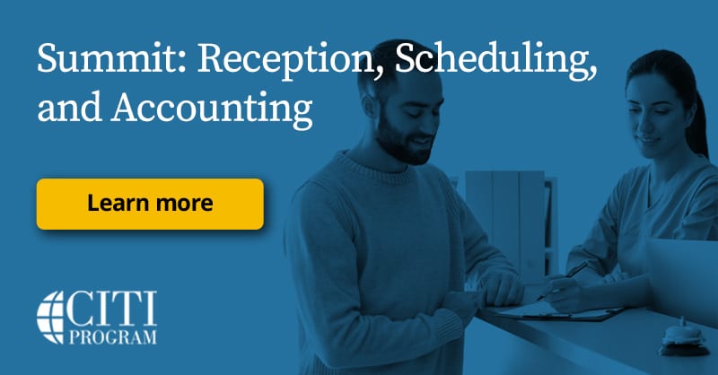 Summit: Reception, Scheduling, and Accounting | CITI Program